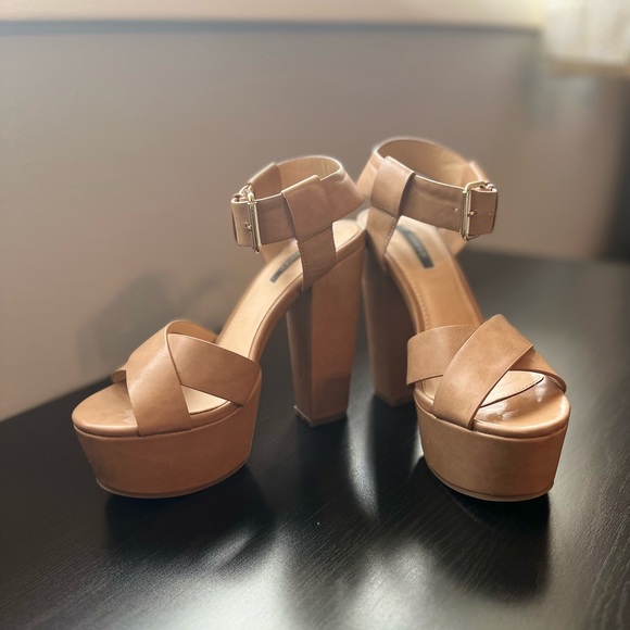 Forever 21 | Shoes | Forever 2 Tan Platform Heels | Poshmark